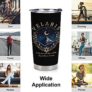 Velaris City Of Starlight Tumbler Acotar The Night Court Bookish 20 Oz Stainless Steel Insulated Tumblers with Lid And Straw Bookish Acotar Travel Coffee Mug Gifts