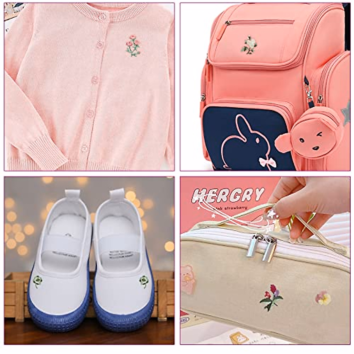 Modixun 15pcs Mini Flowers Iron On Patches, 13 Patterns Decorative Embroidered Patches, Sew On/Iron On Patch Applique for Jeans, Clothing, Hat, Jacket, Mini Flowers