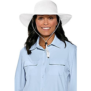 Coolibar UPF 50+ Women's Shelly Shapeable Travel Sun Hat - Sun Protective (One Size- White)