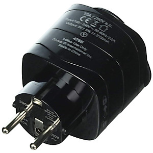 SwissGear Continental Plug Port, Black, Europe Grounded USB Adaptor