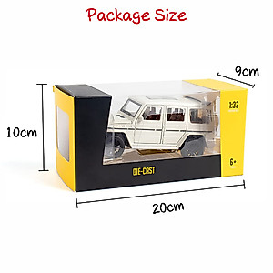iLooboo Alloy Collectible White Benz G63 AMG Toy Vehicle Pull Back Die-Cast Car Model with Lights and Sound
