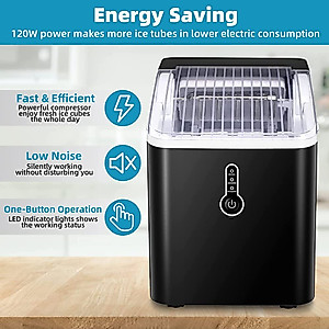 Countertop Ice Maker Machine, Portable Compact Ice Cube Maker with Ice Scoop & Basket, 26Lbs/24H Ice Machine for Home/Kitchen/of