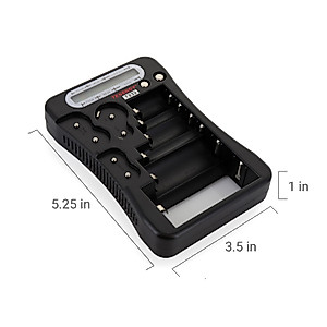 Tenergy T-333 Universal Battery Tester, LCD Display, Cell Checker, Multi-Purpose Small Battery Tester, for AA, AAA, C, D, 9V, CR123A, CR2, CRV3, 2CR5k CRP2, and Button Cell Batteries