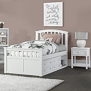 Hillsdale Furniture Hillsdale Charlie Captains Bed With One Storage Unit, Twin, White