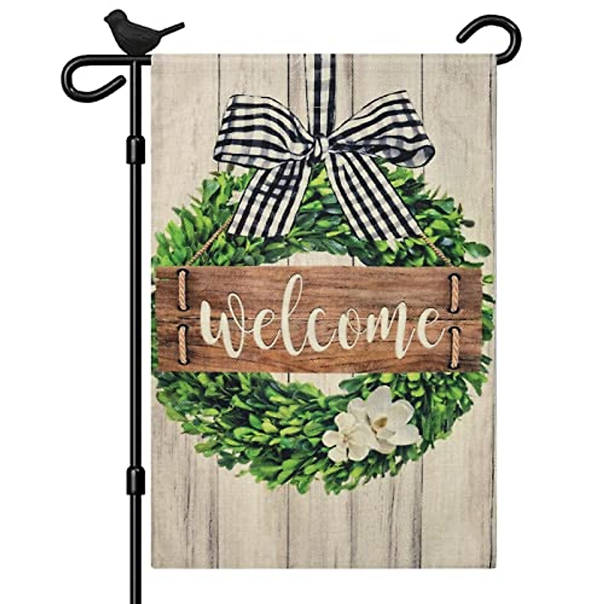 SHARE&CARE Welcome Garden Flag and Spring Garder Flag Decorative of different holidays for Garden and Home Decoration 12 x 18 Inches (Welcome)