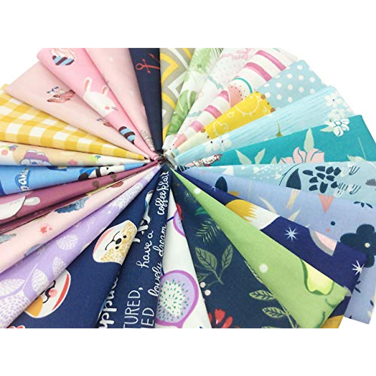 longshine-us 25pcs 12 Inch x 12 Inch No Repeat Design Premium Cotton Craft Fabric Bundle Squares Patchwork Lint DIY Sewing Scrapbooking Quilting Dot Pattern Artcraft