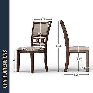 New Classic Furniture Gia 5-Piece Round Dining Set with 1 Dining Table and 4 Chairs, 47-Inch, Cherry