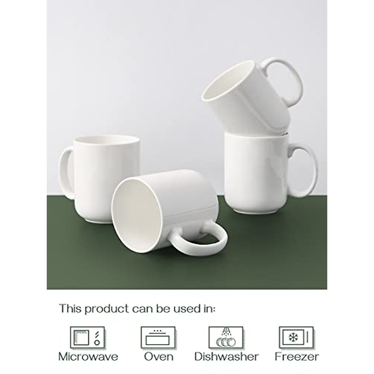 DOWAN 20 Oz Coffee Mugs Set of 6, Large White Coffee Mugs With Handles, Ceramic Coffee Cups for Coffee, Tea, Hot Cocoa, Large Mugs for Women Men, Party, DIY Gifts