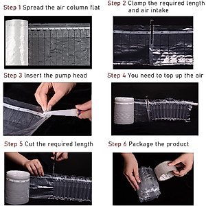 YUANSHAO Bubble Cushioning Wrap Roll,14inx164ft,Inflatable Bubble Cushioning Roll for Heavy Duty Packing/Moving,Breakable Shipping Supplies,Packing Materials,with 30 Fragile Stickers and Pum