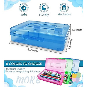 Nuozme Plastic Translucent Pencil Box,Pencil Cases with Snap-Tight Lid for Pens, Pencils, School Supplies,Office Supplies, 1 Pack