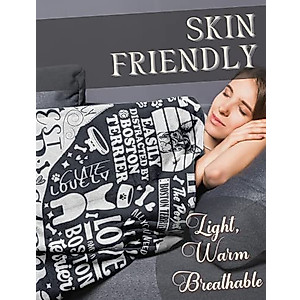 InnoBeta Boston Terrier Gifts for Women, Boston Terrier Blanket, Bed Flannel Fleece Plush Blankets (50"x 65") - Best Boston Terrier Ever