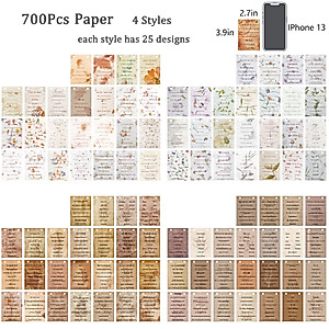 JOYCHOIC 700Pcs Vintage Quote Paper for Scrapbooking, Phrases Words Paper for Junk Journal Supplies, Scrapbook Journaling Bullet Decorative DIY Art Crafts Collage Embellishment