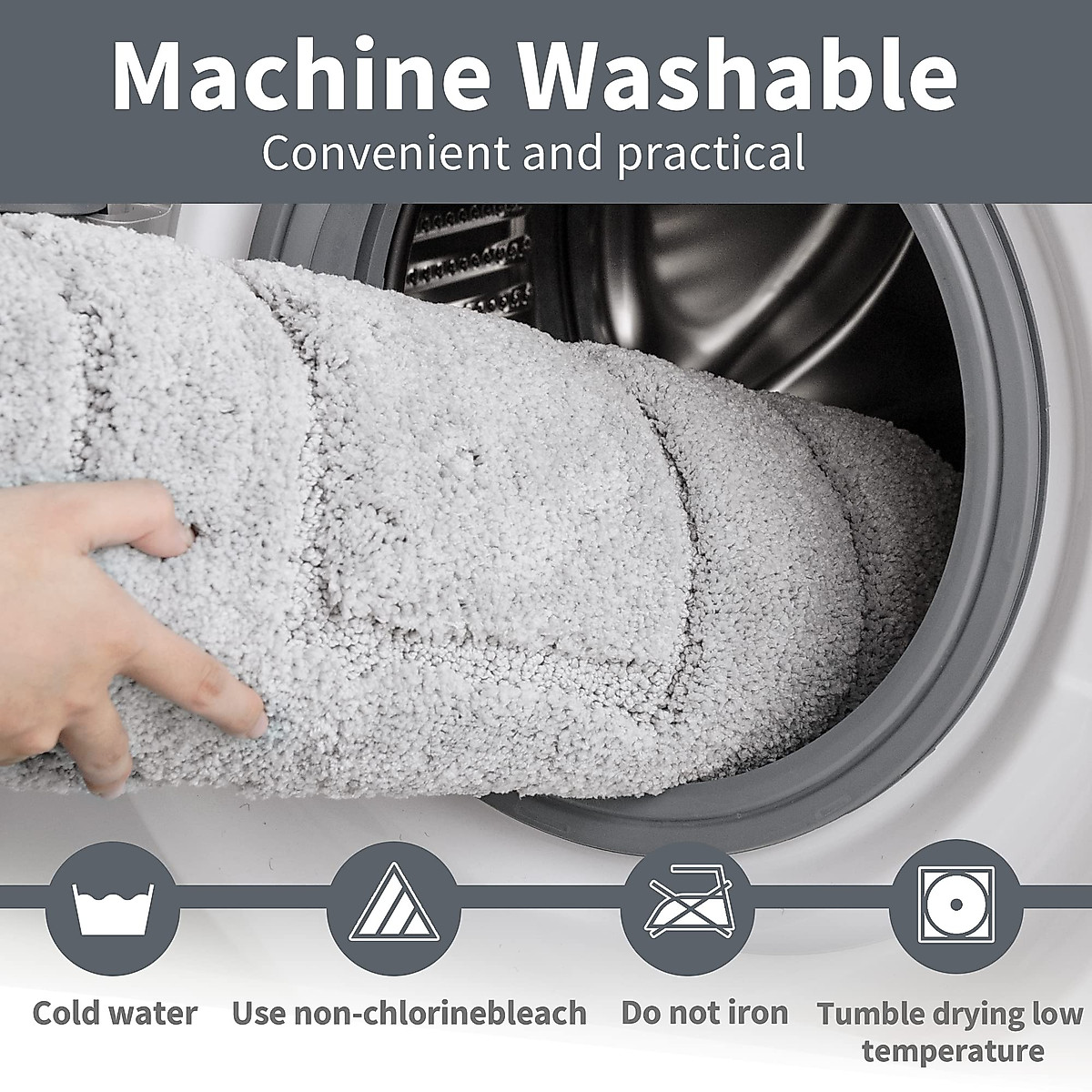 GRANNY SAYS Gray Bathroom Rugs, Bath Mats for Bathroom Non-Slip, Super Soft and Water Absorbent, Microfiber Bath Rugs, Machine Wash Dry, Bathroom Rugs for Bathroom Floor, Tub and Shower, 16" x 24"