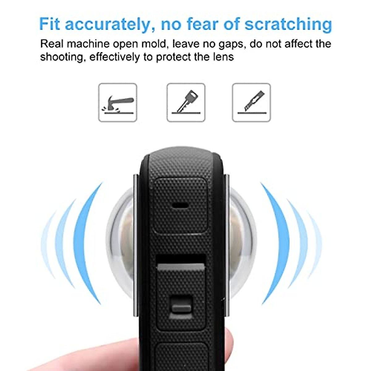 Puluz Compatible for Insta360 X3 Sticky Lens Guards PC Protective Cover Cap for Insta 360 X3 Waterproof 360 Action Camera Accessories