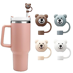 4 PCS Straw Covers Cap for Stanley Cup, Silicone Straw Tip Covers for Stanley 30 & 40 Oz Tumbler with Handle, Straw Toppers for Stanley Tumbler Cup