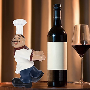 NUOBESTY 1pc Chef Wine Rack House Accessories for Home Single Bottle Wine Holder Dinning Table Decor Table Top Display Stand Home Decor Kitchen Household Resin Dining Table