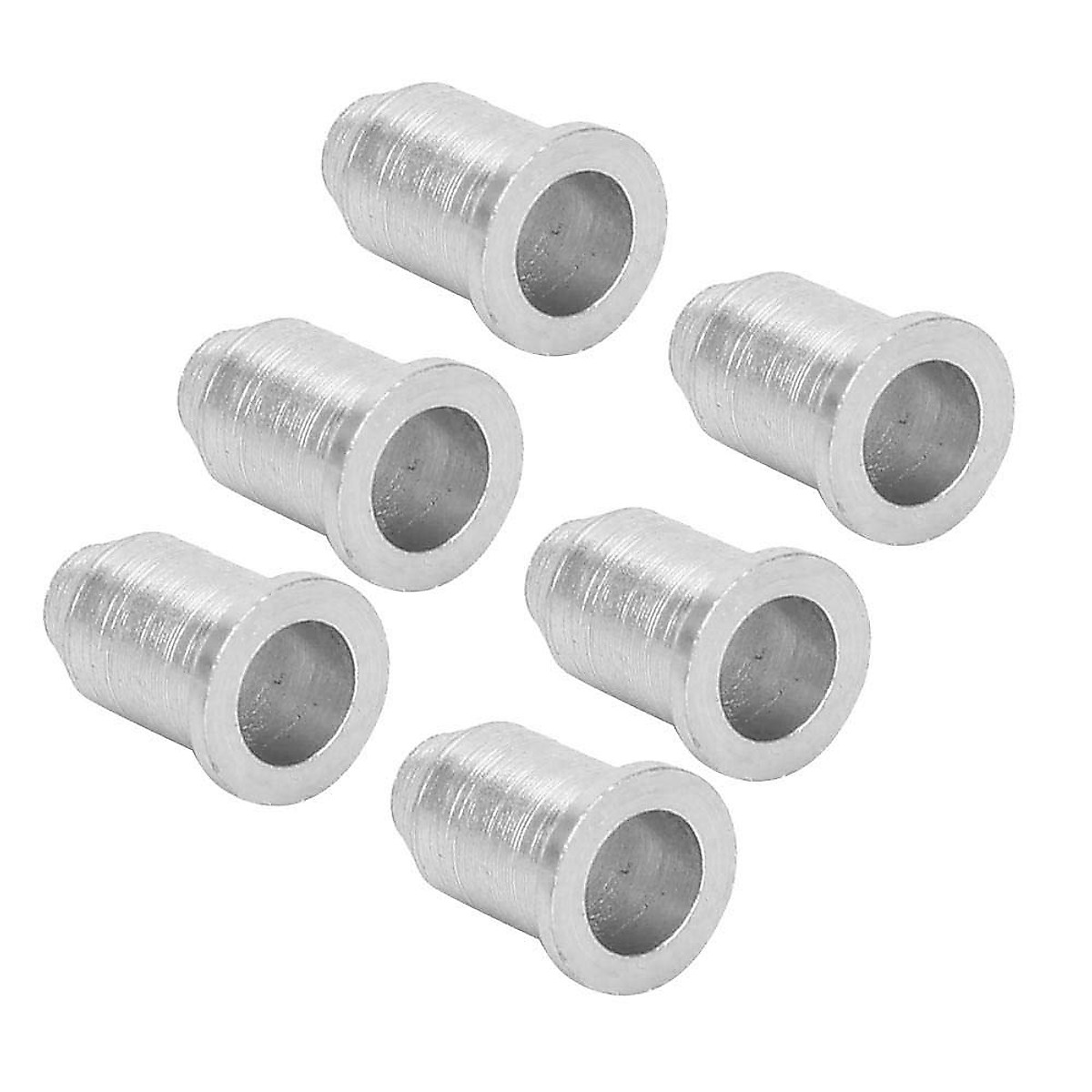Bnineteenteam 6 Pcs Guitar Through Body String Ferrules for Electric Guitar (Silver)