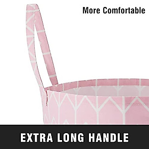 Large Storage Basket for Girls and Boys, Collapsible Laundry Hamper with Long Handles, Toy Bins for Nursery, Kids Room Décor