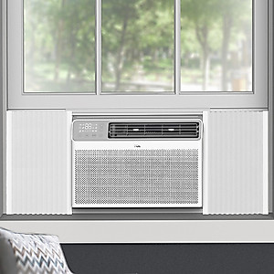 ZENGSHI LIFE MUSEUM Window Air Conditioner,Side Insulated Foam Panel, Summer/Winter Heat and Draft Insulating,Two-Piece Panels Window Seal,with 4 Pressure Strips (White) (White)