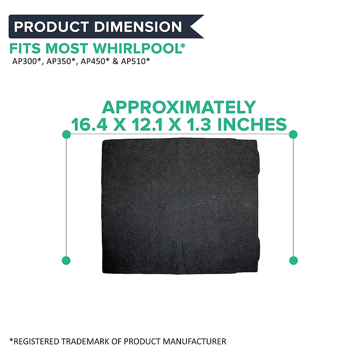 Crucial Air Replacement Carbon Filter – Compatible with Kenmore Part # 83378 – Fits Kenmore 335 Series Carbon Pre-Filter Model - Durable, Compact, Reusable Air Purifier Carbon Filter – Bulk (1 Pack)