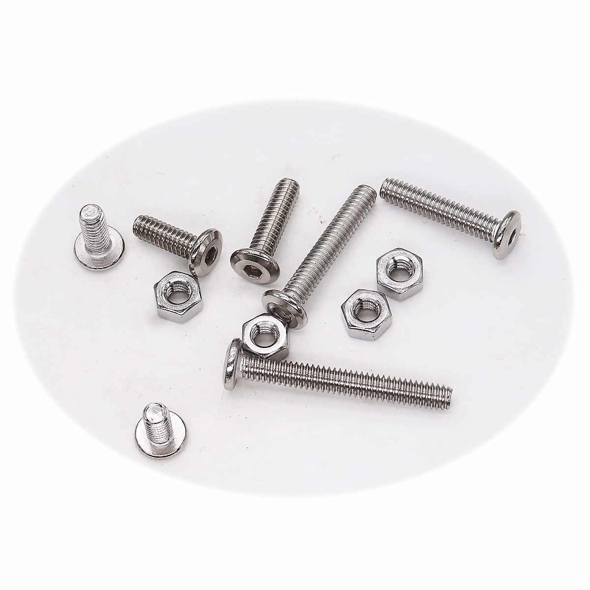 cSeao 70pcs 1/4"-20 Furniture Joint Connecting Bolts 1/4"-20 Hex Nuts for Chair Table,1/2", 5/8", 3/4", 1", 1-1/4", 1-1/2", 2", 304 Stainless Steel