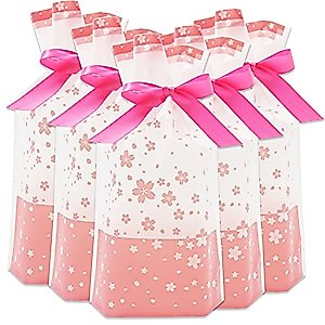 Vowcarol 50pcs Party Favor Bags, Treat Bags Drawstring Gift Bags, Goodie Bags Small Gift Bags Bulk- Cherry blossoms