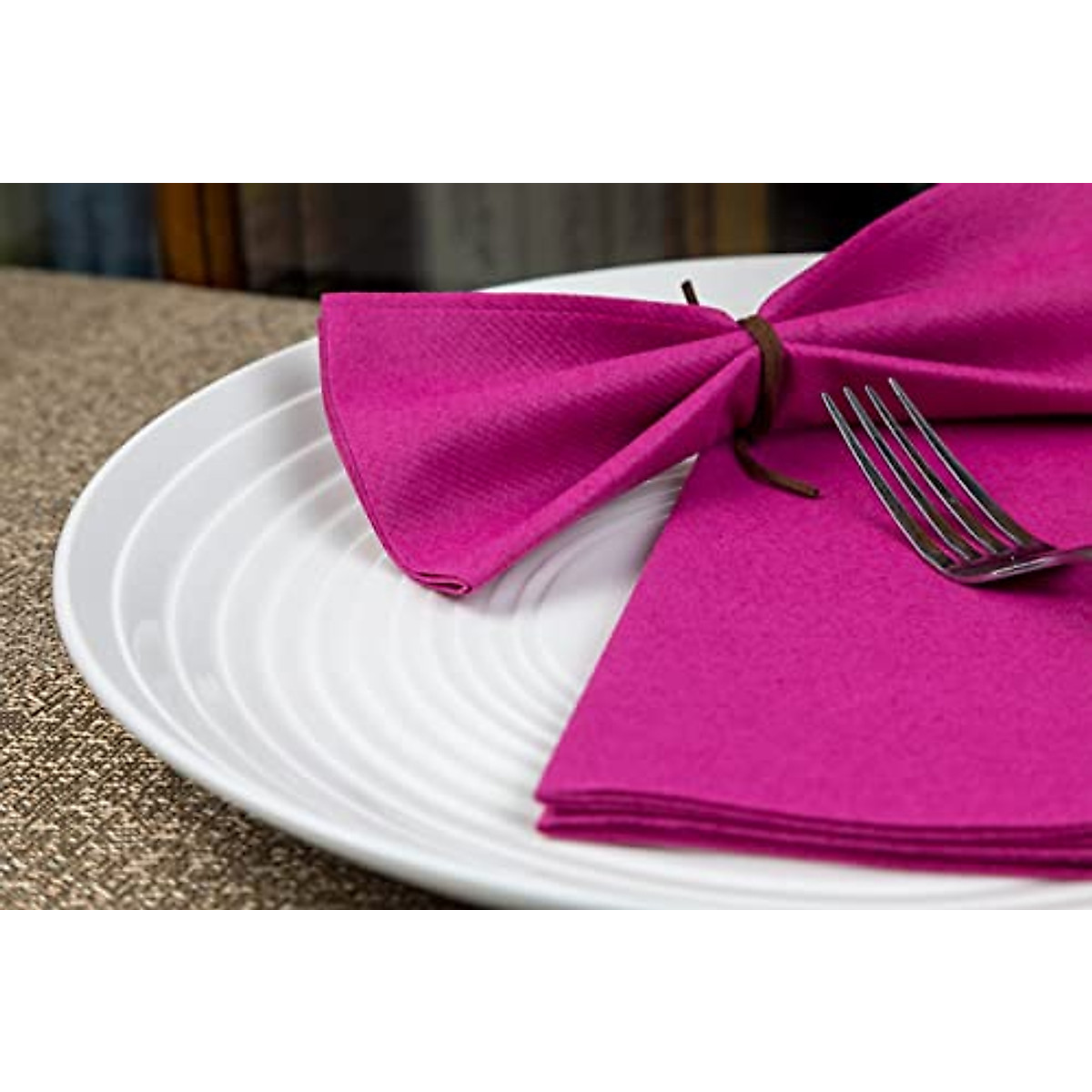 SimuLinen Magenta Dinner Napkins Paper Disposable & Decorative –Dinner Napkins with Linen-feel, Cloth-Like & KOSHER for Passover, Easter, Weddings, Shower Napkins – Size: 16”x16” – Box of 50