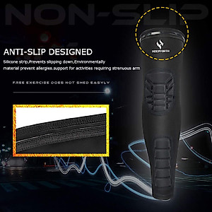 HOPEFORTH 2PCS Padded Elbow Forearm Sleeves Compression Arm Protective Support