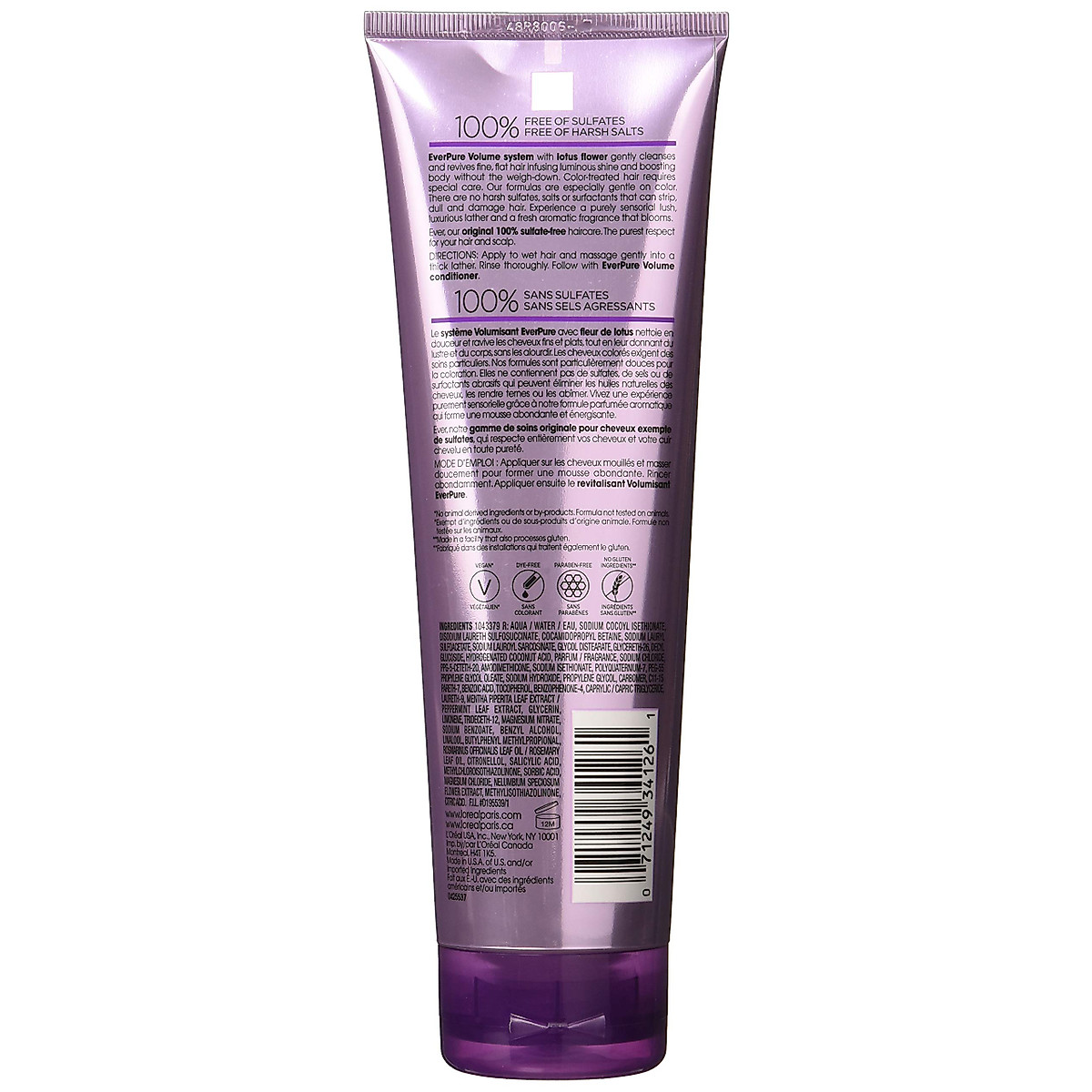 L'Oreal Ever Pure Volume Shampoo Lotus, 8.5 Fl Oz (Pack of 2)