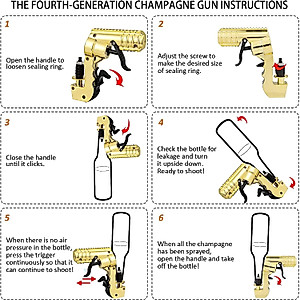 Champagne Gun 4th Generation Upgraded Party Shooter with Extended Range Perfect for Bachelorette Parties Birthdays Celebrations