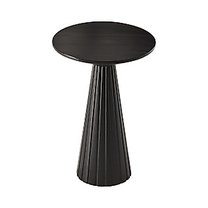 COZAYH Pedestal Small Drink Table Round Martini Table Wood Plant Stand End Table for Small Space Living Room, Bedroom, Black