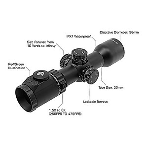 UTG® OP3 1.5-6X36 Crossbow Scope, AO, RGB, 130 Hunter BDC