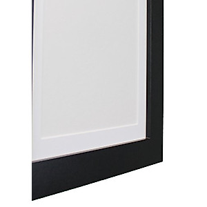 FRAMES BY POST FBPLONDONBLACKFRAMEWITHBLACKMT50404030CM 39 x 15 mm Wide London Photo Poster Frame for Picture 40 x 30cm, 50 x 40 Image Size 40 x 30 cm (Plastic Glass), Black