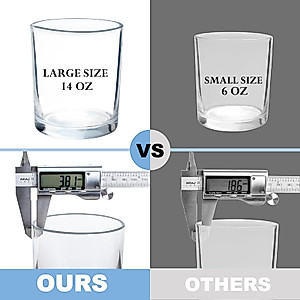 CONNOO 8 Pack 14 OZ Clear Glass Candle Jars with Bamboo Lids for Making Candles, Large Size Empty Candle Tins with Sticky Labels - Leakproof & Dishwasher Safe.