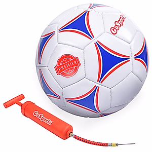 GoSports Premier Soccer Ball with Premium Pump - Available as Single Balls or 6 Packs - Choose Your Size