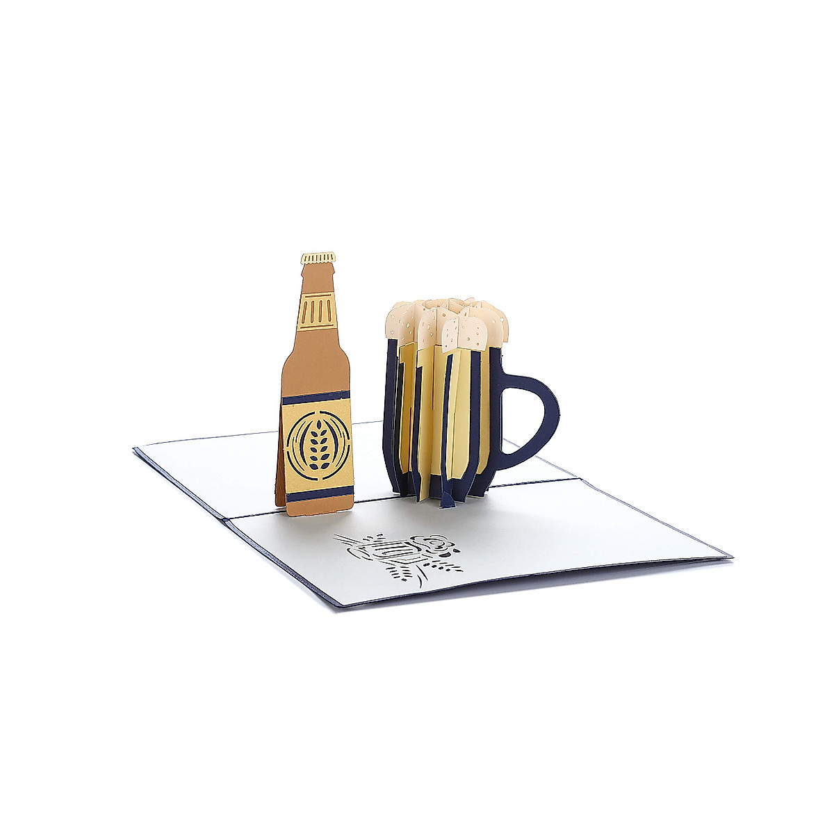 Liif Beer 3D Greeting Pop Up Fathers Day Card, Happy Birthday Card For Dad, Husband, Son, Brother, Men, Congratulations, Retirement, Friendship, Thinking Of You