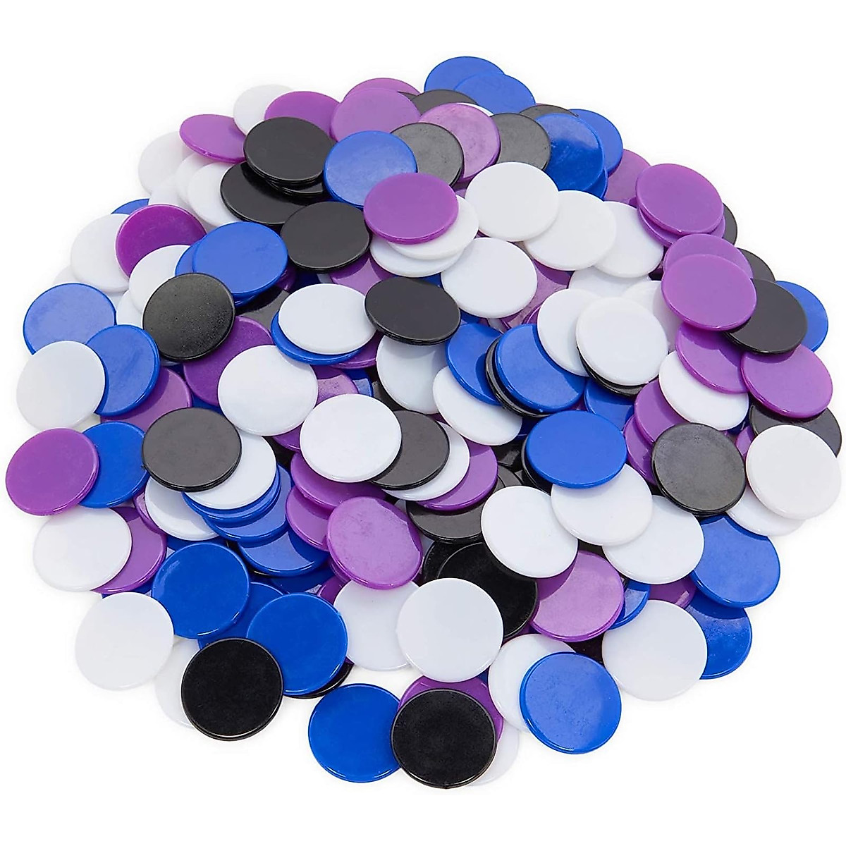 Plastic Counting Chips for Math, Bingo, Poker (4 Colors, 1 In, 240 Pieces)