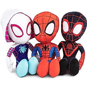 Marvel Spidey & His Amazing Friends 8" Plush 3-Pack Set - Spiderman, Miles Morales & Gwen Stacy - Officially Licensed - Stuffed Animal Toy Figure - Gift for Kids, Boys & Girls - 8 Inches
