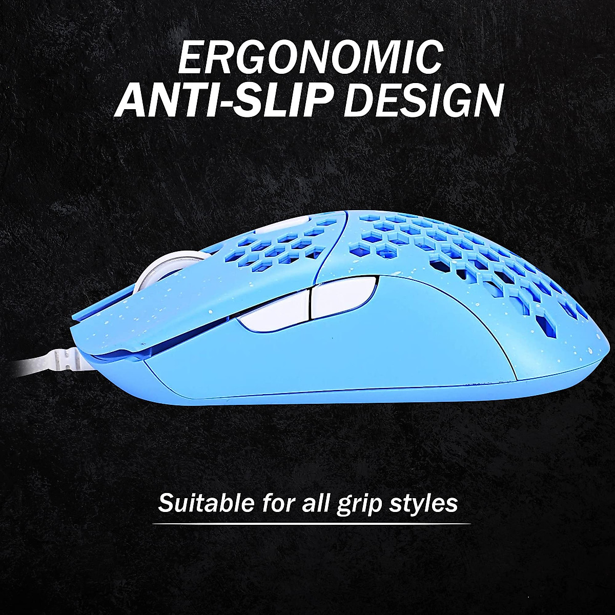 HK Gaming Sirius M Ultra Lightweight Honeycomb Shell Gaming Mouse | 54 Grams | 16000 cpi | USB Wired | 6 programmable Buttons | On-Board Memory | Anti Slip Grips | Sirius-M 16000cpi Horizon
