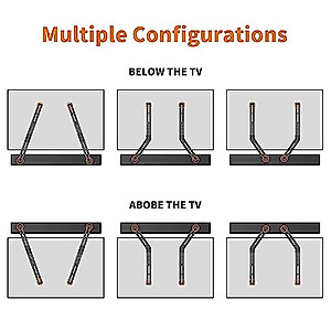 XINLEI Universal Sound Bar Mounts Fits Most 23 to 65 Inch TVs Soundbar TV Mount Bracket Above or Under TV, up to 22 lbs SBR302