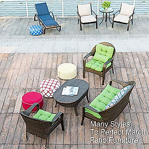 QILLOWAY Outdoor Seat/Back Chair Cushion Tufted Pillow, Spring/Summer Seasonal Replacement Cushions. (Orange)