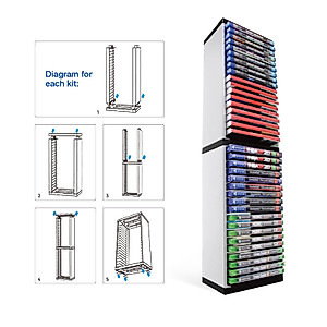 ECHZOVE Game Card Box Storage Stand for PS5 Xbox Games, Storage Tower for Xbox Game Card Box Holder Vertical Stand - for Video Games 36 PCS