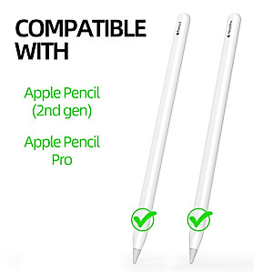 JOOSKO Pencil Case Compatible with Apple Pencil Pro Case/Apple Pencil 2nd Generation Cover Sleeve,Silicone Translucent Duotone，[with 10 Silicone Tip Cover]. (Pink)