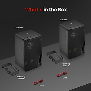 Pyle 3-way Mini Box Speaker System - 3.5 Inch 200 Watt Waterproof Marine Grade Mount Speakers - in a Heavy Duty ABS Enclosure Grill - Home, Boat, Poolside, Patio Indoor Outdoor Use (Black)