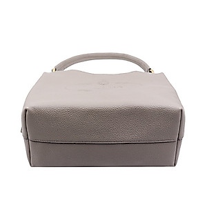 Prada Women's Vitello Daino Grey Leather Satchel Bag Handbag 1BC051