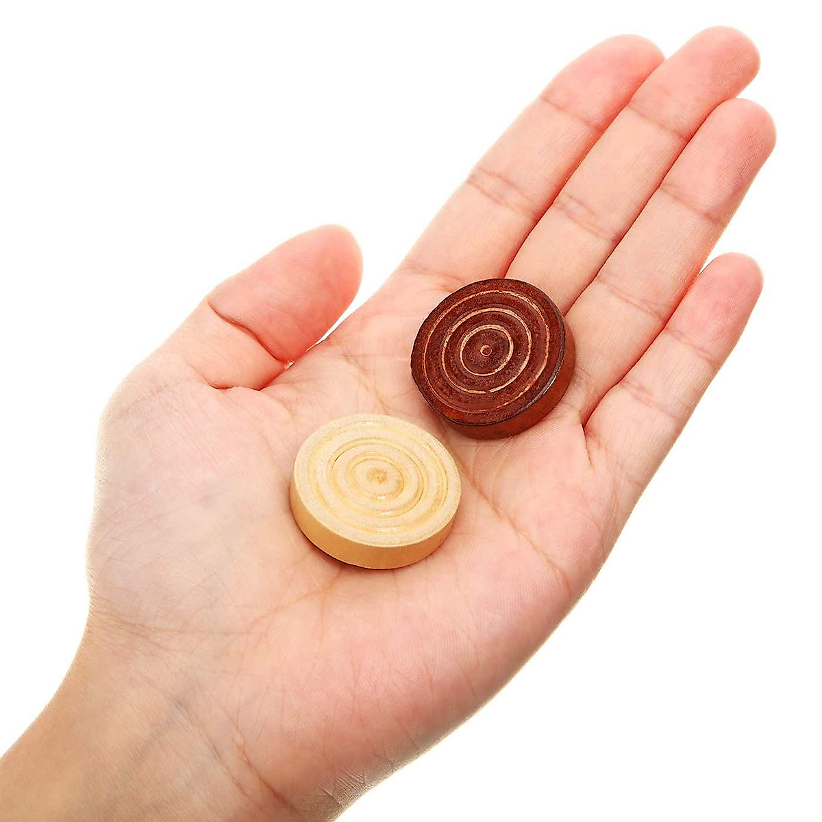 YB-OSANA 62 Pieces Wooden Checker Pieces & Chess Pieces 2 in 1 Chess Game Set Board Games Accessories Classic Wooden Chess Game Set in 2 Styles and 2 Colors