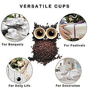 GUANGYANG GY 12 Pieces (Tiny Style) Mini Porcelain Espresso Cups with Saucers - 2.5 Ounces Coffee Cup and Saucer set of 6, 80cc,White