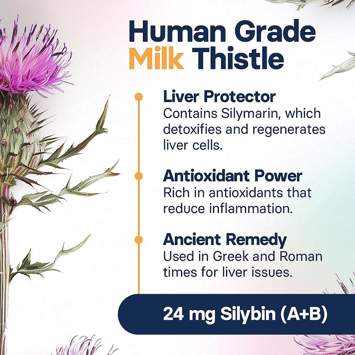 SilymarinAdvanced Liver Health Supplement for Medium Dogs, S-Adenosylmethionine (Same) and Silybin, Liver Tablets, Cognitive Support, 30 Tablets