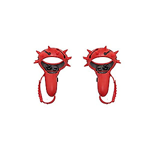 Eyglo Controller Cover + Hand Strap for Oculus Quest/Oculus Rift S Headset Silicone VR Accessories Oculus Quest Set Waterproof and Sweatproof (Red)