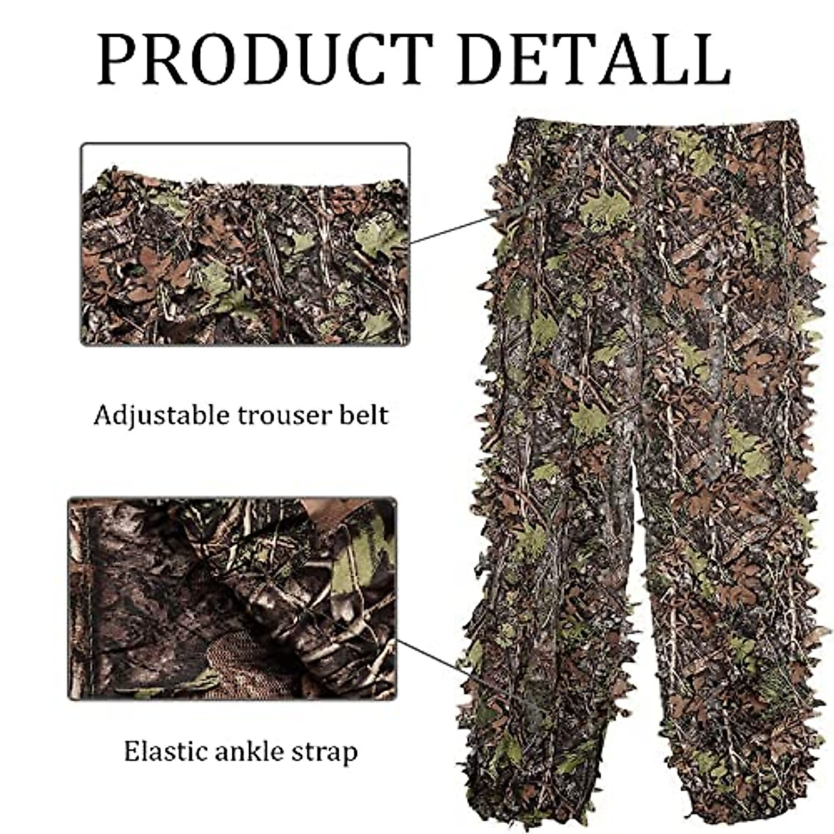 Anyoupin Ghillie Suit, Camo Suit Woodland Camouflage Clothing Military Clothes and Pants for Hunting,Shooting, Airsoft, Wildlife Photography or Halloween